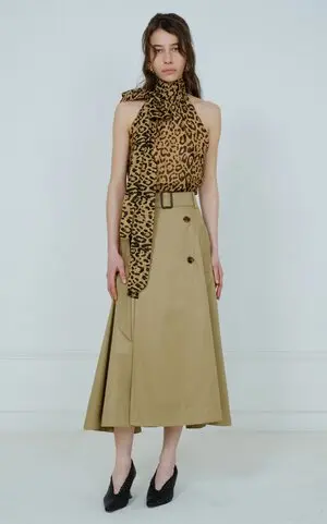 Françoise Stella Tailored Cotton Maxi Skirt
