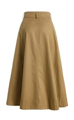 Françoise Stella Tailored Cotton Maxi Skirt