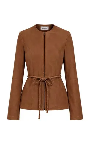 ALFIE Roxy Suede Jacket - Brown