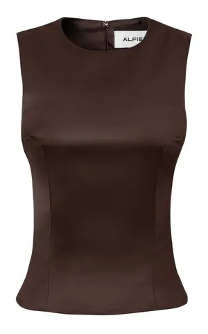 ALFIE Sateen Top - Brown