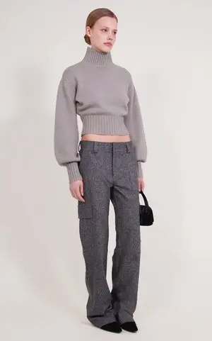 ALFIE Wool-cashmere Turtleneck Sweater - Dark Grey