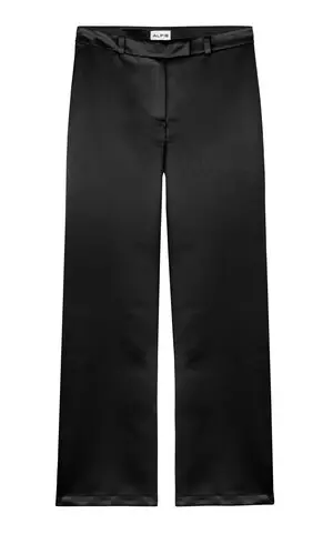 ALFIE Sateen Straight Leg Trousers - Black