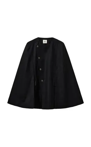 THE GARMENT Collarless Recycled-wool Cape