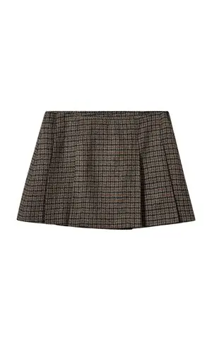 THE GARMENT Balmoral Herringbone Wool Mini Skirt