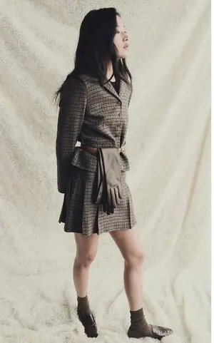 THE GARMENT Balmoral Herringbone Wool Mini Skirt