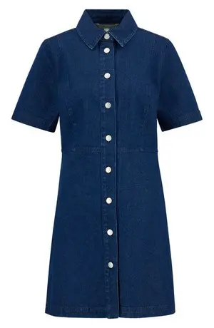 Barbour Maia Button-up Denim Mini Shirtdress