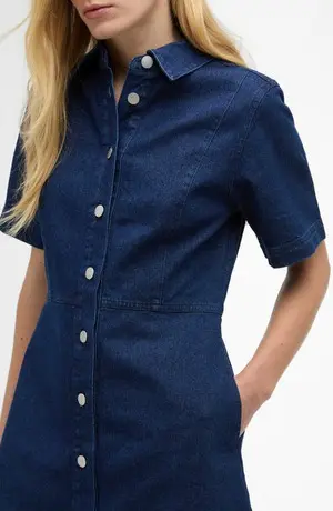 Barbour Maia Button-up Denim Mini Shirtdress