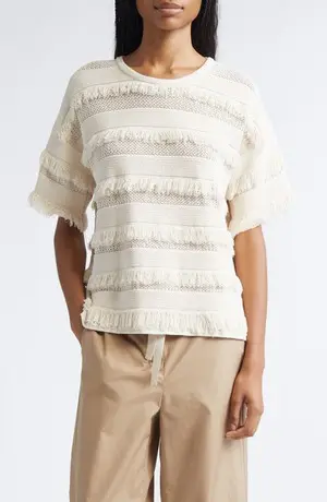 Max Mara Garza Openwork Fringe Sweater