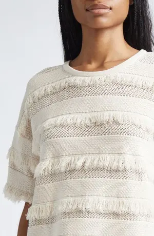 Max Mara Garza Openwork Fringe Sweater