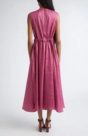 Max Mara Aquile Canvas Midi Dress