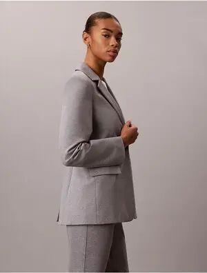 Calvin Klein Ponte Slim Blazer - Grey Heather