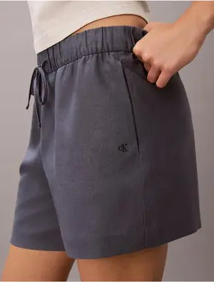 Calvin Klein Linen Blend Pull-on Shorts - Grisaille