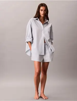 Calvin Klein Cotton Poplin Sleep Shorts - Bespoke Stripe