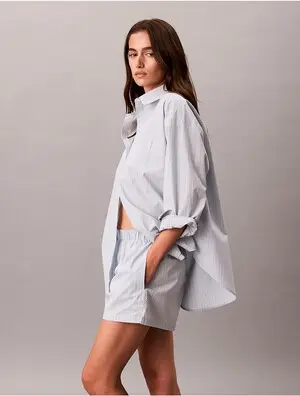 Calvin Klein Cotton Poplin Sleep Shorts - Bespoke Stripe