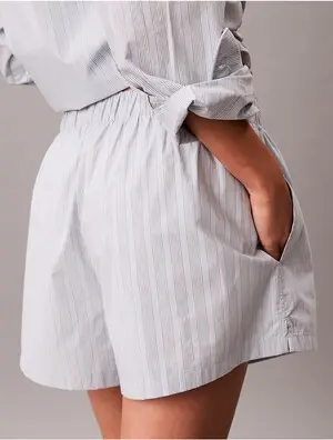 Calvin Klein Cotton Poplin Sleep Shorts - Bespoke Stripe