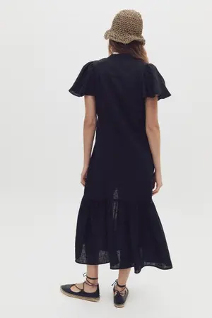 Lanhtropy Willow Linen Dress - Black