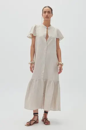 Lanhtropy Willow Linen Dress - Natural