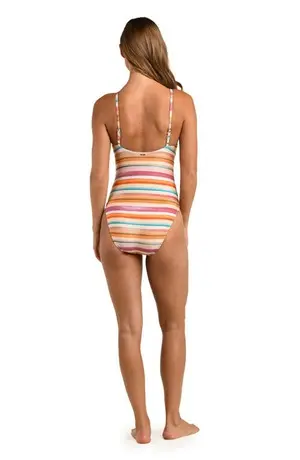 L'Agence Remi Watercolor Stripe One-piece Swimsuit - Pink Multi