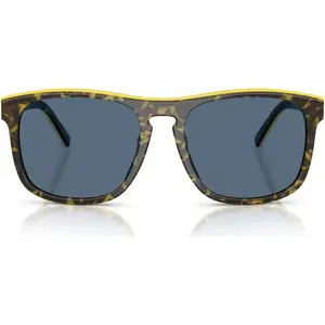 SCUDERIA FERRARI 57mm Square Sunglasses - Grey Havana/yellow/dark Blue