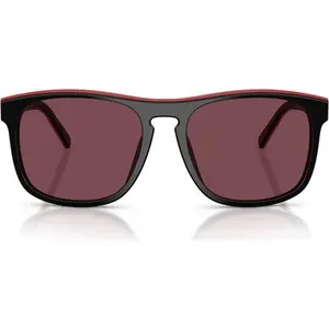 SCUDERIA FERRARI 57mm Square Sunglasses - Red/shiny Black/ferrari