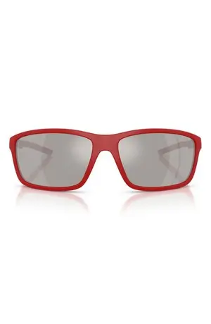 SCUDERIA FERRARI 65mm Oversize Pillow Sunglasses - Red Matte Ferrari/grey