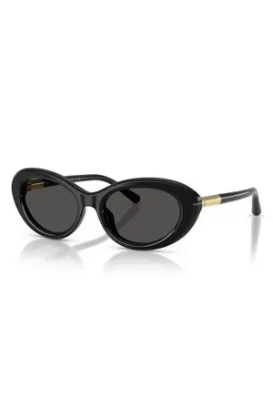 Dolce & Gabbana 54mm Oval Sunglasses - Black/dark Grey