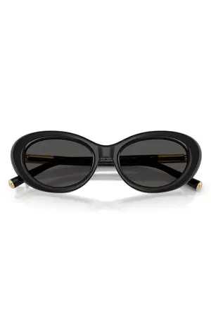 Dolce & Gabbana 54mm Oval Sunglasses - Black/dark Grey
