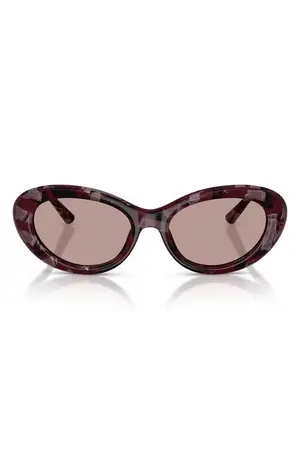 Dolce & Gabbana 54mm Oval Sunglasses - Pearl Havana Purple/brown
