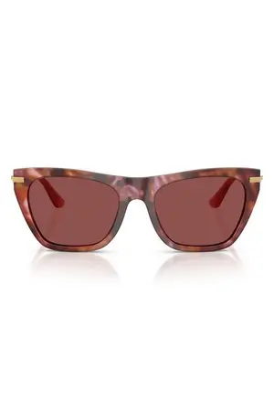 Dolce & Gabbana 55mm Square Sunglasses - Havana Brown/dark Violet