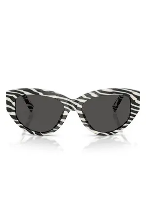 Dolce & Gabbana 55mm Cat Eye Sunglasses - Zebra/dark Grey