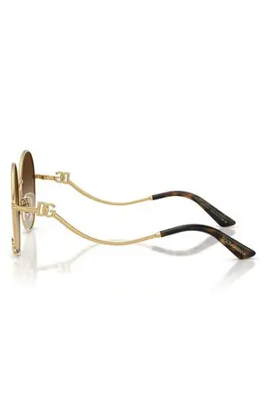 Dolce & Gabbana 56mm Gradient Round Sunglasses - Gold/gradient Brown