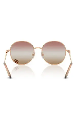 Dolce & Gabbana 56mm Gradient Round Sunglasses - Rose Gold/pink Brown