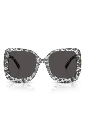 Dolce & Gabbana 55mm Square Full Rim Sunglasses - Black Lace/dark Grey