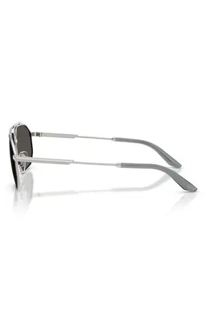 Dolce & Gabbana 59mm Pilot Sunglasses - Silver/matte Black/grey