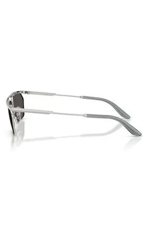 Dolce & Gabbana 60mm Rectangular Sunglasses - Silver/matte Black/grey