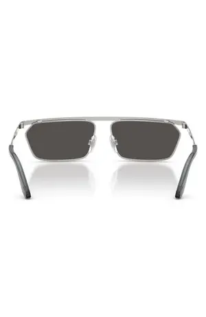 Dolce & Gabbana 60mm Rectangular Sunglasses - Silver/matte Black/grey