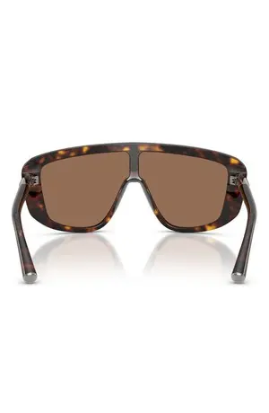 Dolce & Gabbana 128mm Rectangular Shield Sunglasses - Havana/dark Brown