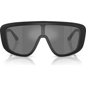 Dolce & Gabbana 128mm Rectangular Shield Sunglasses Matte Black/grey Black