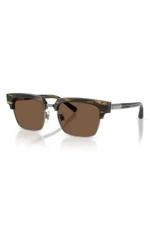 Dolce & Gabbana 54mm Square Sunglasses - Striped Brown/brown
