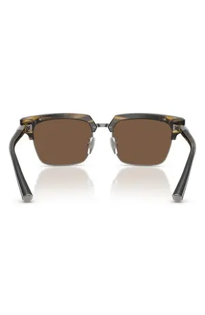 Dolce & Gabbana 54mm Square Sunglasses - Striped Brown/brown