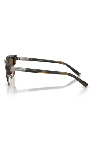 Dolce & Gabbana 54mm Square Sunglasses - Striped Brown/brown
