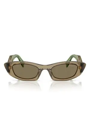 Prada 50mm Oval Sunglasses - Terra/light Brown