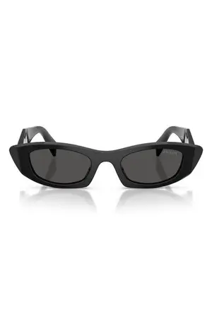 Prada 52mm Oval Sunglasses - Black/dark Grey