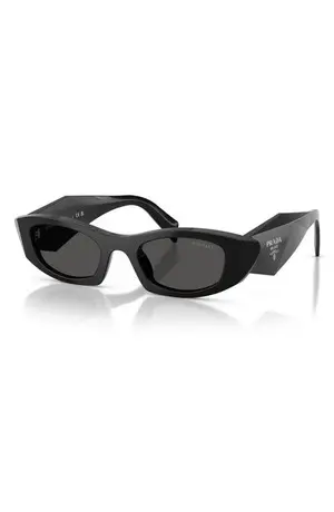 Prada 52mm Oval Sunglasses - Black/dark Grey