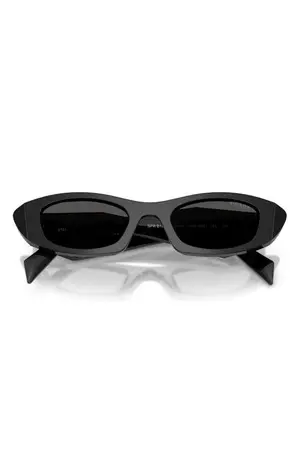 Prada 52mm Oval Sunglasses - Black/dark Grey