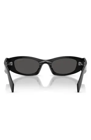 Prada 52mm Oval Sunglasses - Black/dark Grey