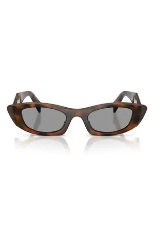 Prada 52mm Oval Sunglasses - Juniper Tortoise/grey
