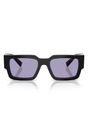 Prada 54mm Rectangular Sunglasses - Black/purple/violet