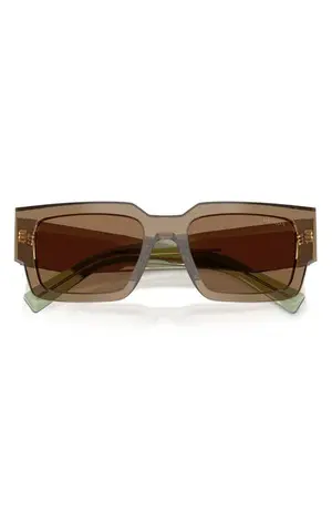 Prada 54mm Rectangular Sunglasses - Terra/light Brown