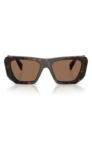 Prada 53mm Square Sunglasses - Root Tortoise/dark Brown